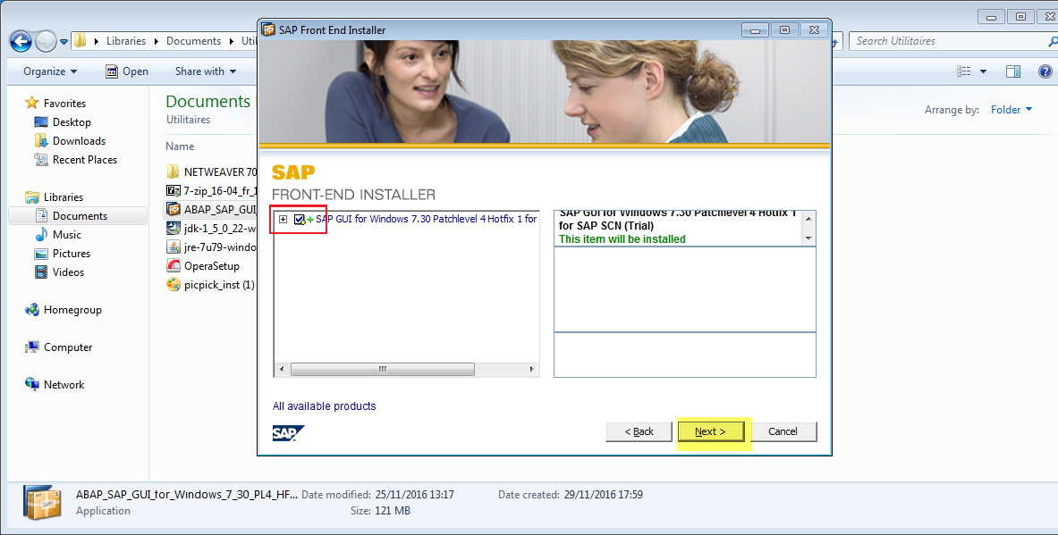 Installation de SAPGUI 7.30 et lancement de SAP NETWEAVER